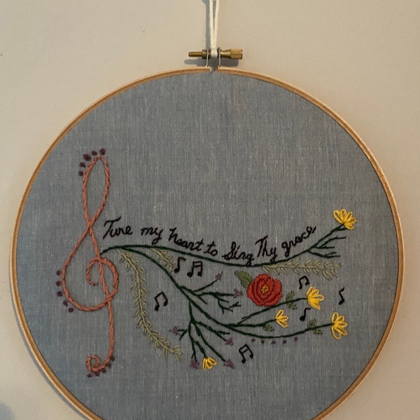 Sing Thy Grace Embroidery Guide, Come Thou Fount Hymn, Handmade DIY ...