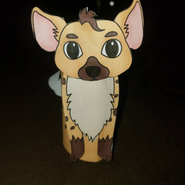 Hyena Toilet Paper Roll Craft African Animal Safari Party Coloring ...