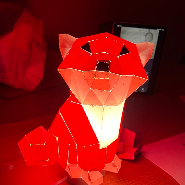 Cute Fox DIY Paper Lamp Craft Kit,creative Paper Lamp Shade,3d ...