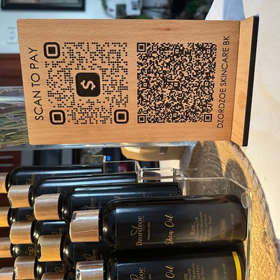 Wood Social Media Sign ENGRAVED/ Single or Double QR Code Sign - Etsy