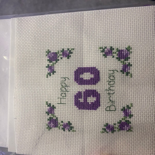 90th Birthday Card - Cross Stitch Kit - Etsy UK
