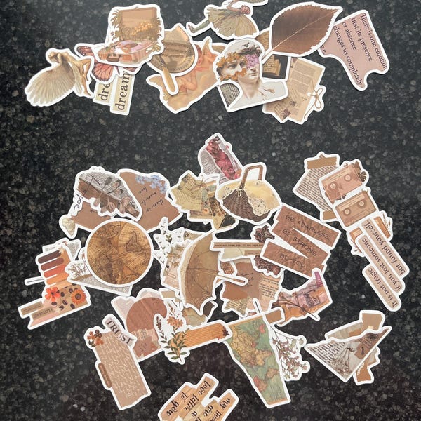 50 Stickers Danish Pastel Pack 2 Design Cute Aesthetic Stickers Decal ...