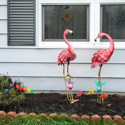 Yard Art Bird Garden Stakes,3 Inch Bird Garden Art,potted Plants,gift ...