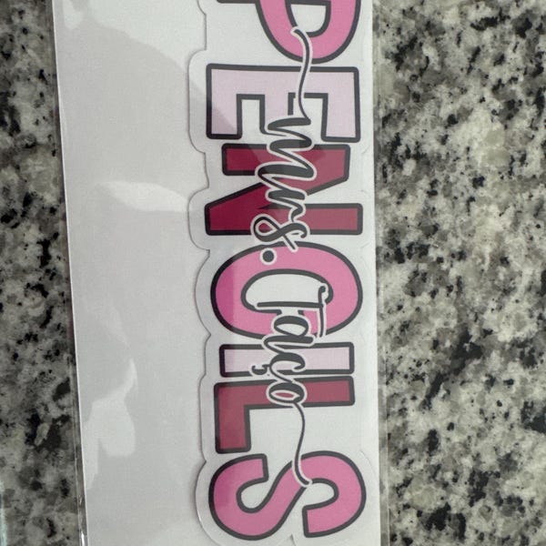 Pencil Dispenser Vinyl Decal Personalized With a Name Waterproof Vinyl ...