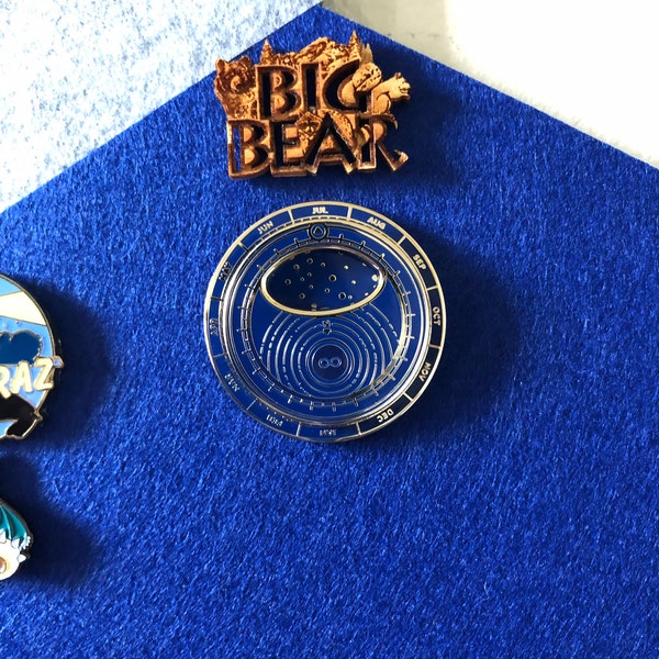 Blue Mini Planisphere Spinning Enamel Pin - Etsy