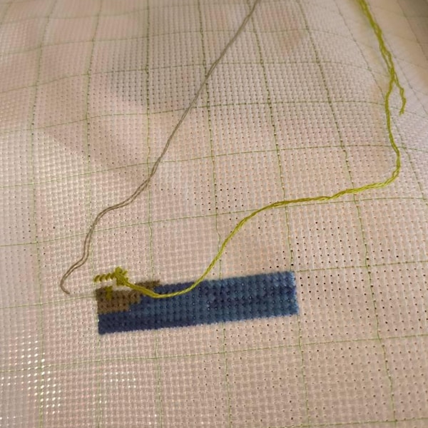 14 Count Gridded Aida Cloth - White Aida With Removable Grid Lines ...