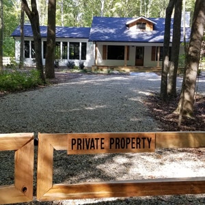 PRIVATE PROPERTY Sign, Cedar Wood Stake Marker, Routed Black Private ...