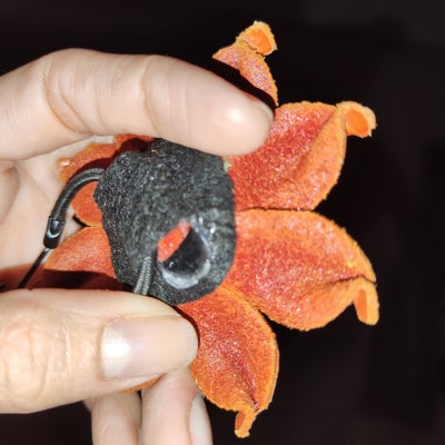 Karen's ORANGE Daisy Small-eeerr Leather Keychain & Charm With Antique ...