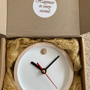 Natural Wood Table Clock Small Standing Minimal No Ticking Desk Clock ...