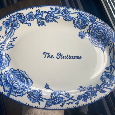 Custom Family Plate, Hand Painted Porcelain, Personalized Initials Gift ...