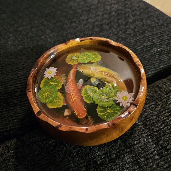 Koi Fish Resin Epoxy Coffee Table | Rectangle Resin Epoxy Coffee Table ...