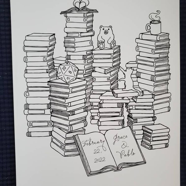 Library Themed Wedding Guest Book Alternative 11x14 - Etsy