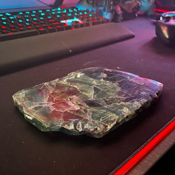 Large Fluorite Crystal Bookend. Polished Crystal Bookend. Stone ...