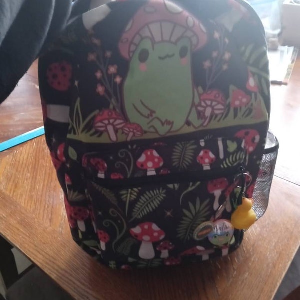 Cottagecore Backpack, Frog Backpack, Mushroom Frog,kawaii Frog ...