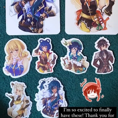 Genshin Impact Liyue Vinyl Sticker Set Ganyu, Keqing, Xiangling ...