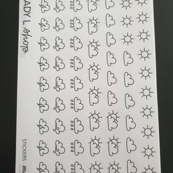 Weather Stickers - Icons - Colors or Black and White - Different ...