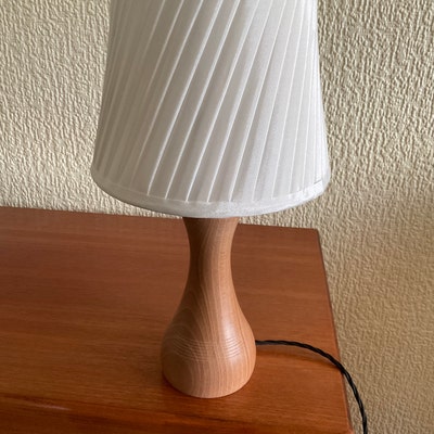 Bespoke Redwood Table-lamp Wooden Lamp and Lampshade Home Lighting Desk ...