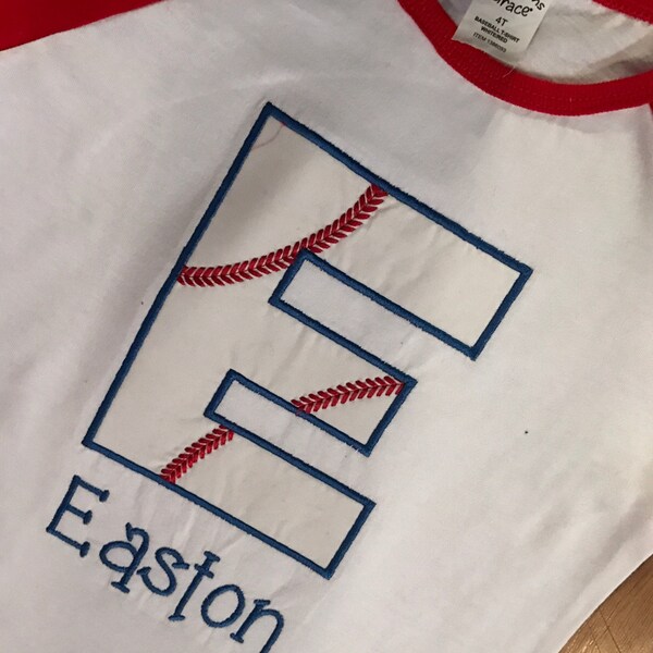 Applique Baseball Alphabet Font A to Z With Stitches Applique ...
