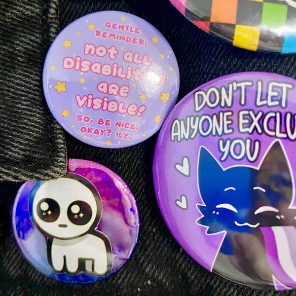 Not All Disabilities Are Visible Badge | Invisible Illness Button Pin ...