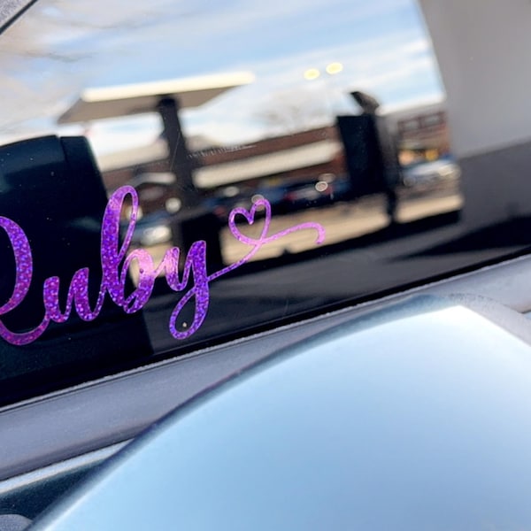 Custom Name Decal With Heart, Personalized Name Decal, Name Sticker ...