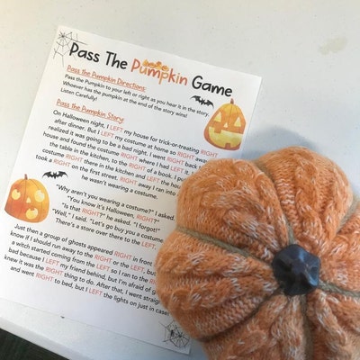 Pass the Pumpkin Game Halloween Printable, Left Right Game East ...