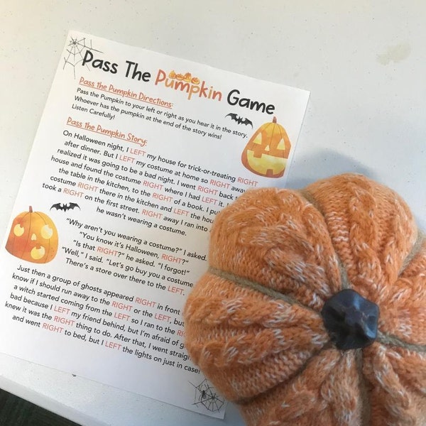 Pass the Pumpkin Game Halloween Printable, Left Right Game East ...