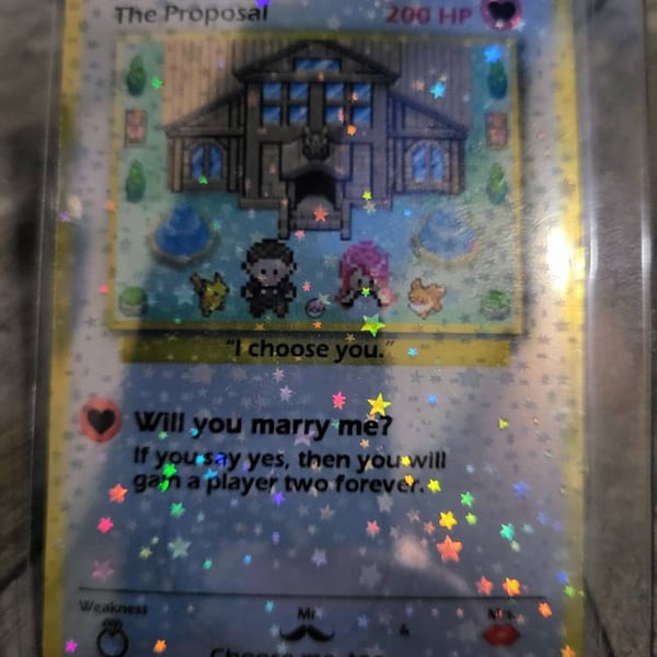 Pokemon Proposal Trading Card Anniversary Proposal Invitation Gift ...