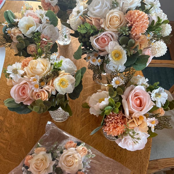 Faux Burnt Orange Ivory Fall Cake Topper Flowers for Wedding ...