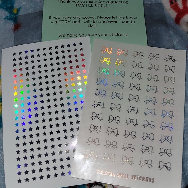 4mm Holographic Star Stickers, Tiny Stars Stickers, Vinyl Holo Stickers ...