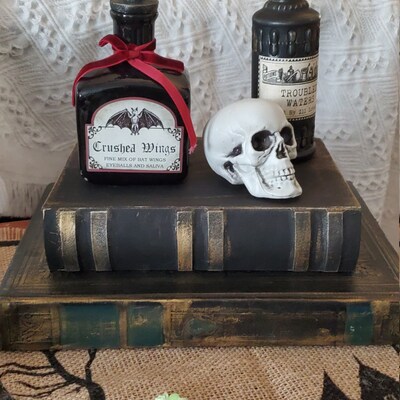 Spooky Creepy Halloween Book Display Decor Apothecary Haunted House ...