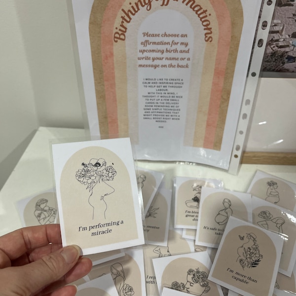 30 Editable Birth Affirmation Cards, Digital Labor Affirmations, Baby ...