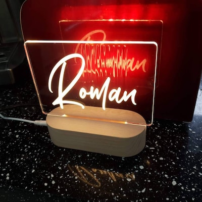 Personalised Name Children's Night Light Nursery Lamp Custom Baby Gift ...