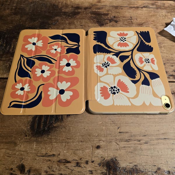 Retro iPad Case Aesthetic Flowers Cute iPad 10th 9th 10.2 iPad Air 11 ...