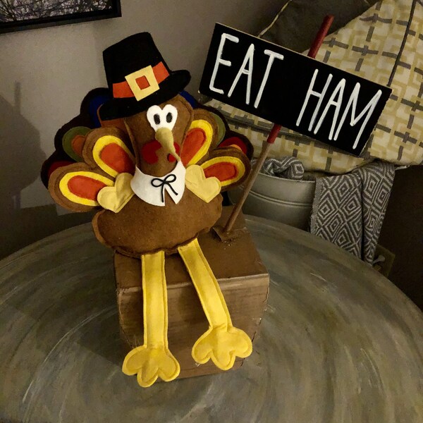 Turkey Sewing Pattern, Felt Turkey Stuffed Animal Pattern, Thanksgiving ...