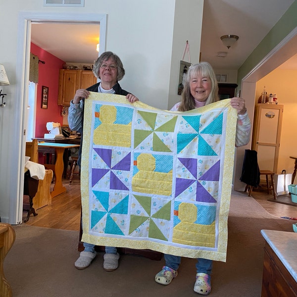 PDF Pattern - Little Ducky Quilt Block Pattern, Traditional Quilt Block ...