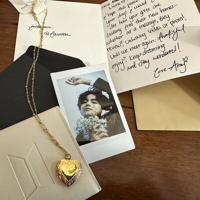 BTS Heart Locket Necklace Luxury Jewelry Photo Locket Shine, Dream ...