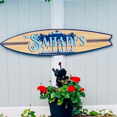 Surfboard Decor Wall Art Personalized Signs, Perfect for Coastal Beach ...