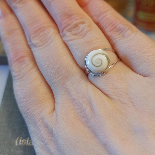 Shell Ring, Shiva Ring, Shiva Eye Ring, Sterling Silver Ring, Shell ...