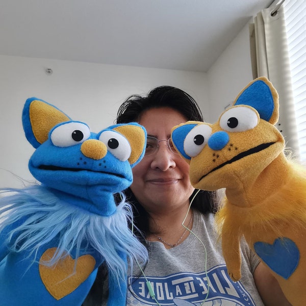 Funny Bunny Puppet Easter Blue Rabbit Professional Hand Puppet - Etsy