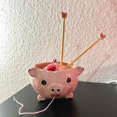 The Piggy Pig Yarn Bowl Handmade Ceramic Yarn Bowl. Hand Pinched ...