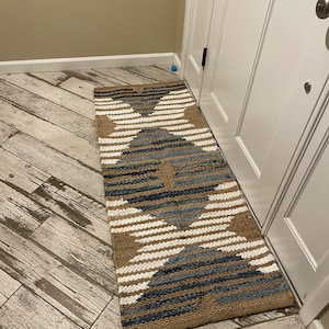 Natural Jute Black Stripe Living Area Rug Large Sisal Bedroom Dining ...