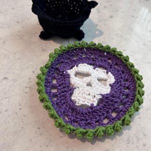 Crochet Pattern Mr Bones Skull Coaster Digital PDF - Etsy