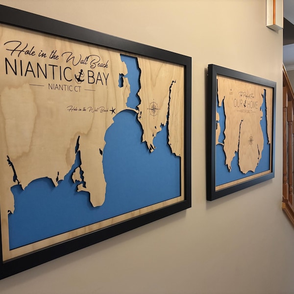 Personalized Wood River Map - Custom Engraved Wooden River Map - Unique ...