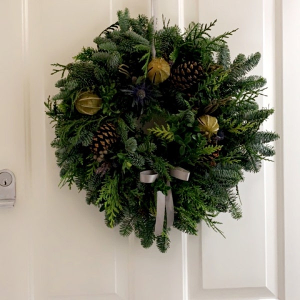 Fresh Christmas Door Wreath Modern Luxury - Etsy