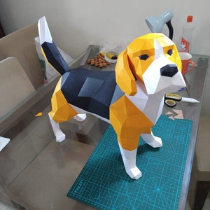 Beagle Dog Paper Craft, Digital Template, Origami, PDF Download DIY ...