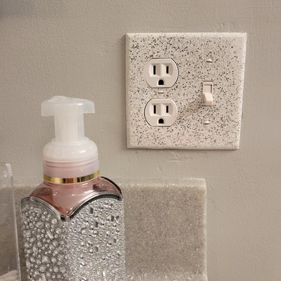 Decorative Snow White Bling Light Switch Plates & Outlet Covers With ...