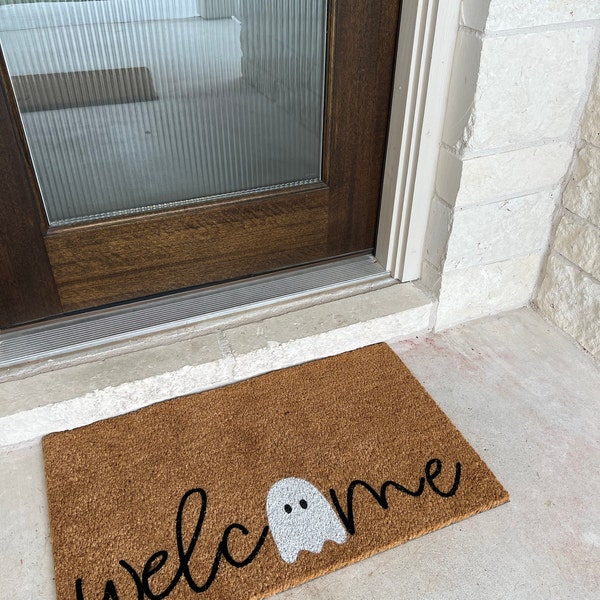 Halloween Doormat, Ghost Welcome Mat, Halloween Decor Outdoor, Boo ...