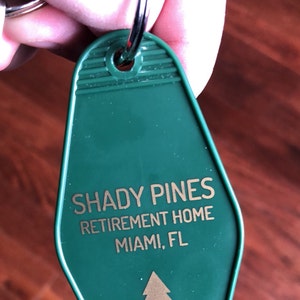 Shady Pines Dark Green Key Tag Golden Girls Keychain - Etsy
