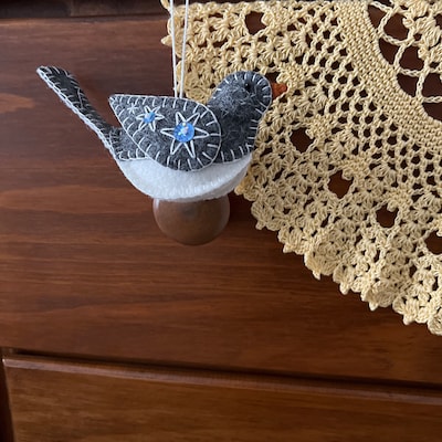 Embroidered Dove Sewing Pattern Download, Felt Dove Ornament Pattern ...