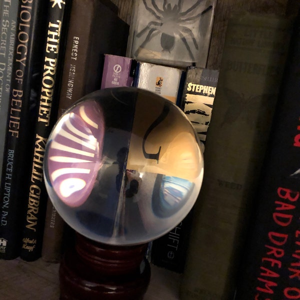 Crystal Clear Leaded Crystal Ball With Wood Stand Gazing Crystal Ball ...